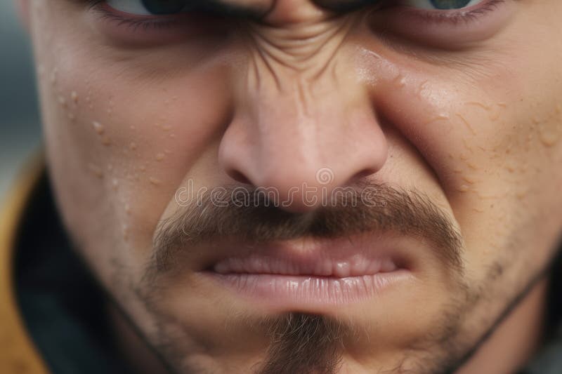Closeup of Intense Facial Expression Midmove Stock Photo - Image of ...