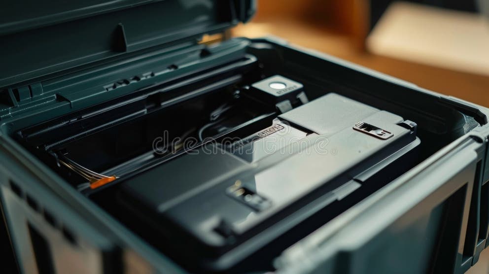 A Closeup of the Internal Battery Compartment Ensuring Longlasting and ...