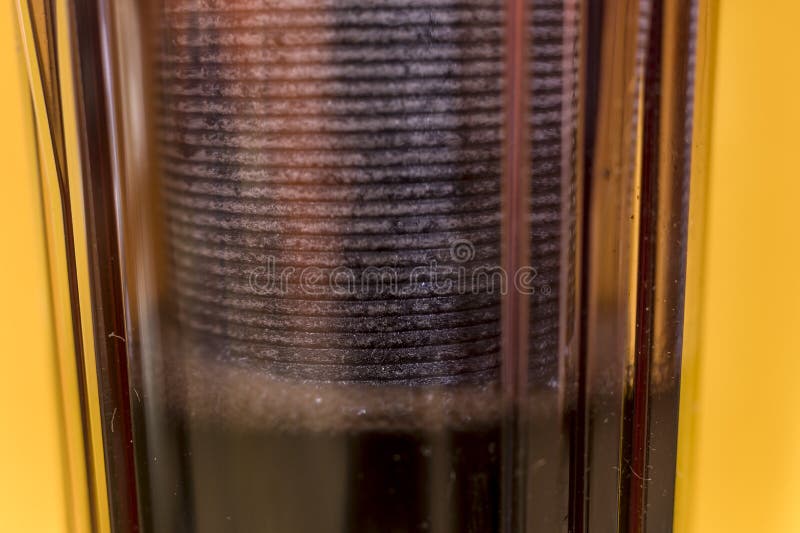 Closeup of Internal Engine Cleaner Flowing and Circulating Inside an ...