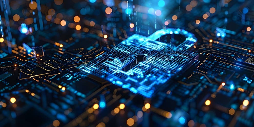 Closeup of Intricate Data Encryption Coding with Secure Symbols Representing Advanced Security ...