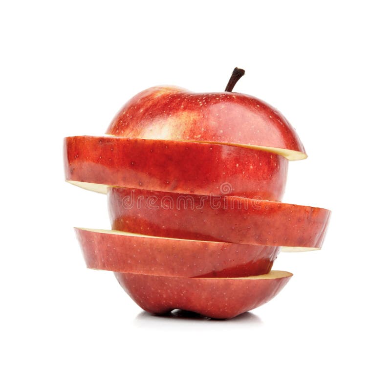 Closeup Isolated Sliced Red Apple Stock Photo - Image of closeup, diet ...