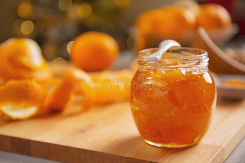 Closeup on Jar with Orange Jam Stock Image - Image of dessert, fruits ...
