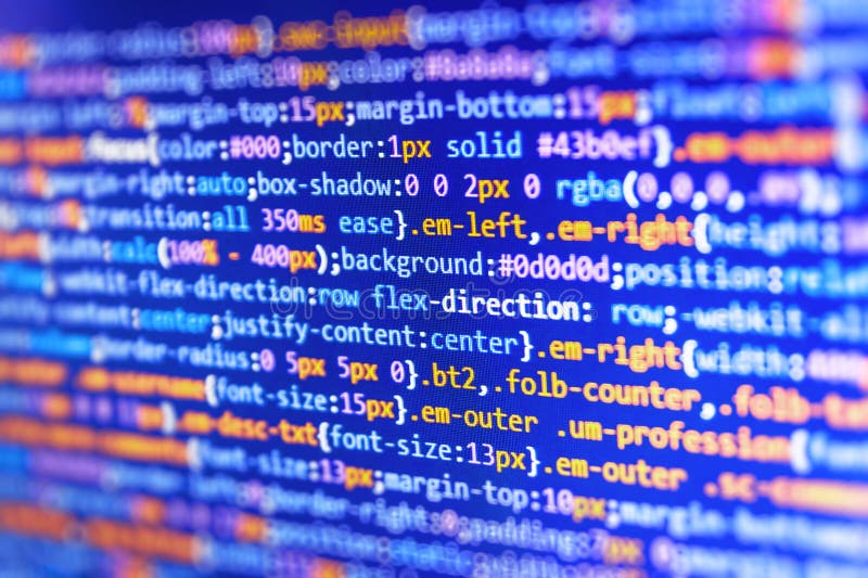 Closeup Of Java Script And Html Code Developer Working On Source Codes On Computer At Office