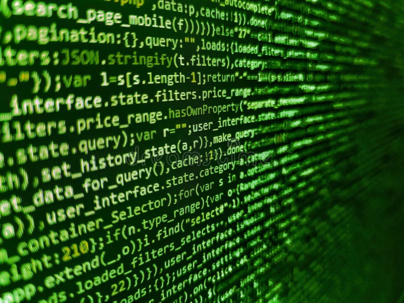 Closeup Of Java Script And Html Code Front End Applications In The Color Concept Coding