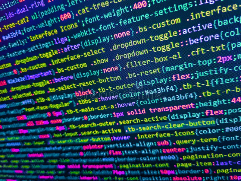 Closeup Of Java Script And Html Code Program Code Php Html Css Of Site Seo Optimization Stock