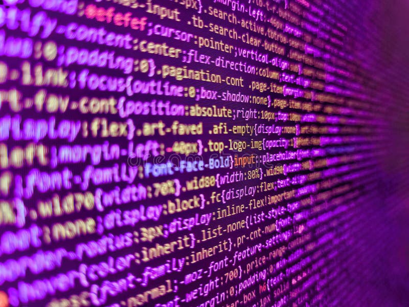 Closeup Of Java Script And Html Code Programmer Working On Computer Screen Lines Of Code Of A
