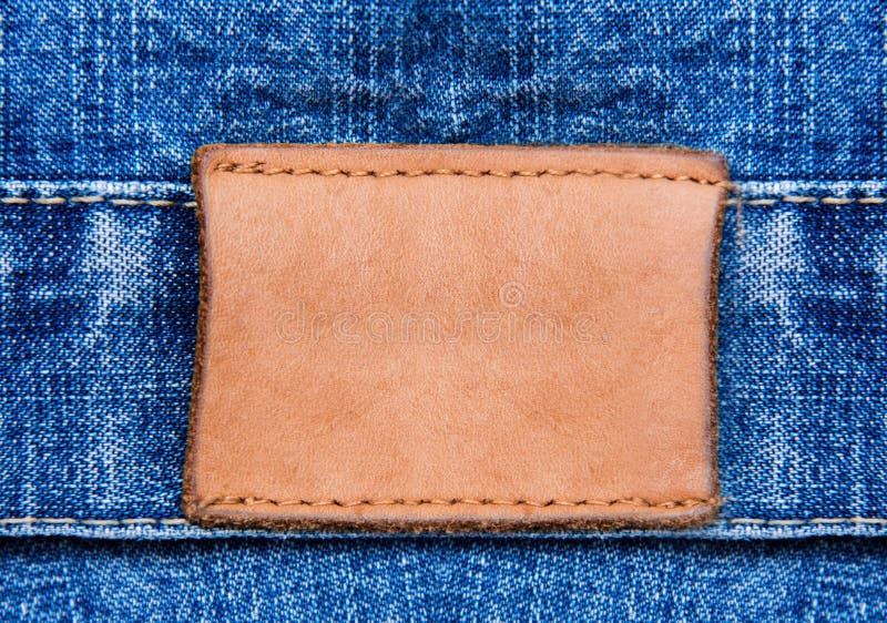 Closeup Jeans Leather Label Stock Image - Image of clothes, dark: 28841515