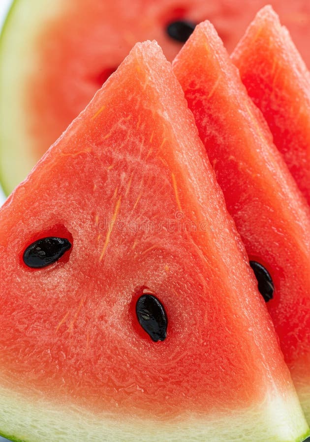 Closeup of Juicy Red Watermelon Slices Stock Illustration ...