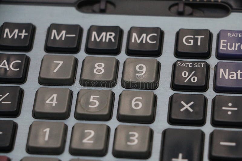 A Closeup of a Keyboard from the Calculator Stock Photo - Image of ...