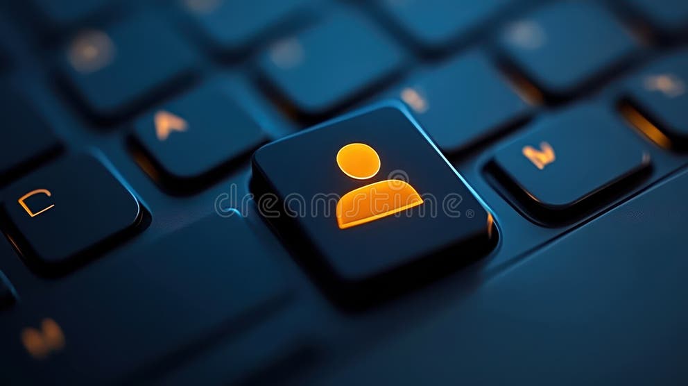 Closeup of Keyboard with Highlighted Yellow Key for Enhanced ...