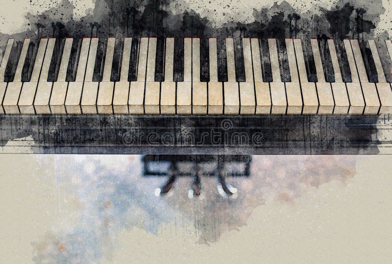 Piano Keys Watercolor Stock Illustrations – 90 Piano Keys Watercolor ...