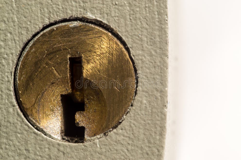 Closeup of a Keyhole Lock stock image. Image of iron - 64747925