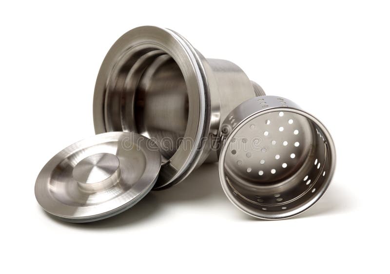 Kitchen Drain Isolated on White Background Stock Photo - Image of hole ...