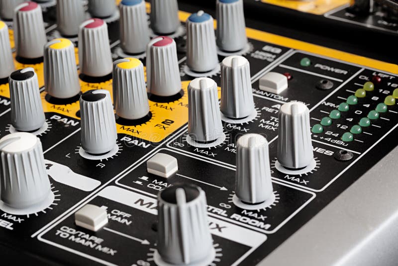 Details of an Electroic Sound Mixer Stock Photo - Image of console ...