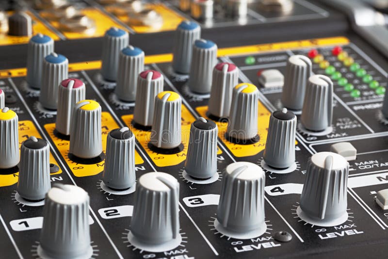 Details of an Electroic Sound Mixer Stock Image - Image of channel ...