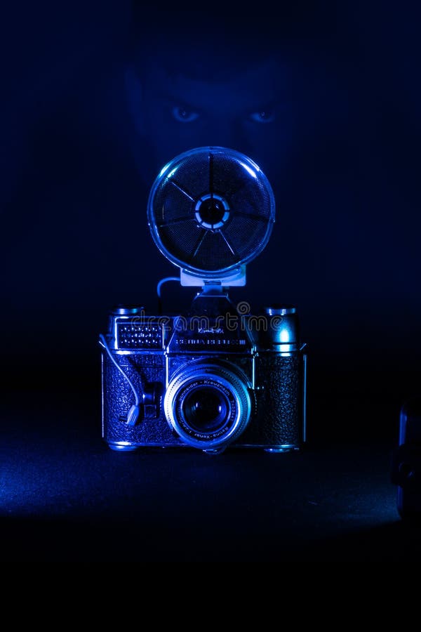 Closeup of a Kodak Retina Reflex III Against a Dark Background ...