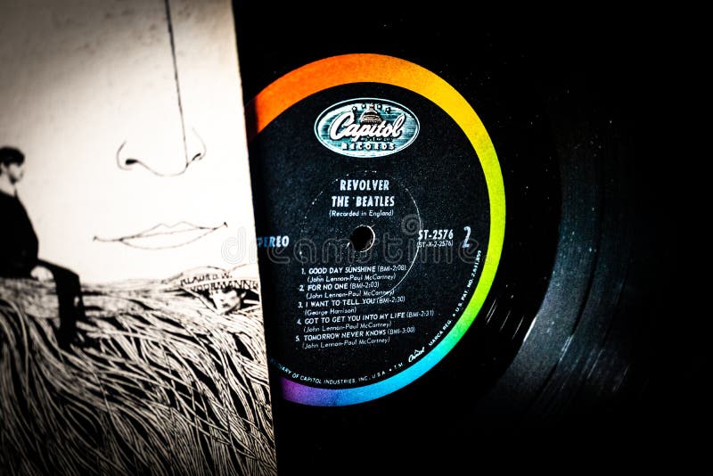 Closeup of Label on the Beatles Revolver Vinyl Record Editorial Stock ...