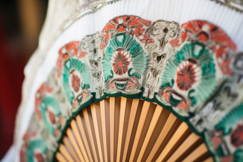 Closeup on Lacework of a Dancers Traditional Fan Stock Illustration ...