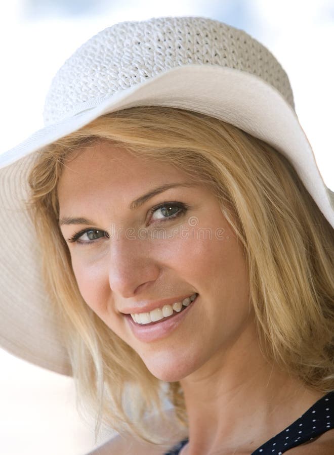 Closeup Blonde Lady Smiling Stock Photo - Image of lifestyle, portrait ...