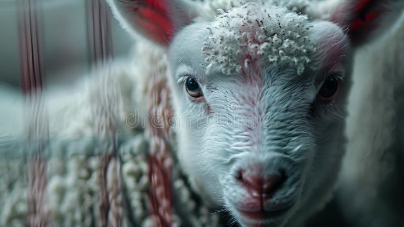 A Closeup of a Lambs Ear Displayed with Hightech Tracking Tag and ...
