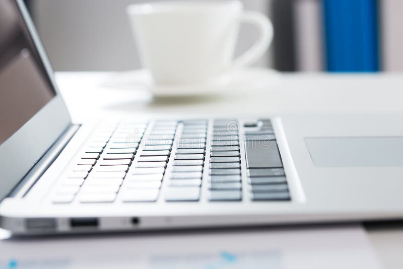 Closeup of Laptop Keyboard stock photo. Image of business - 182842