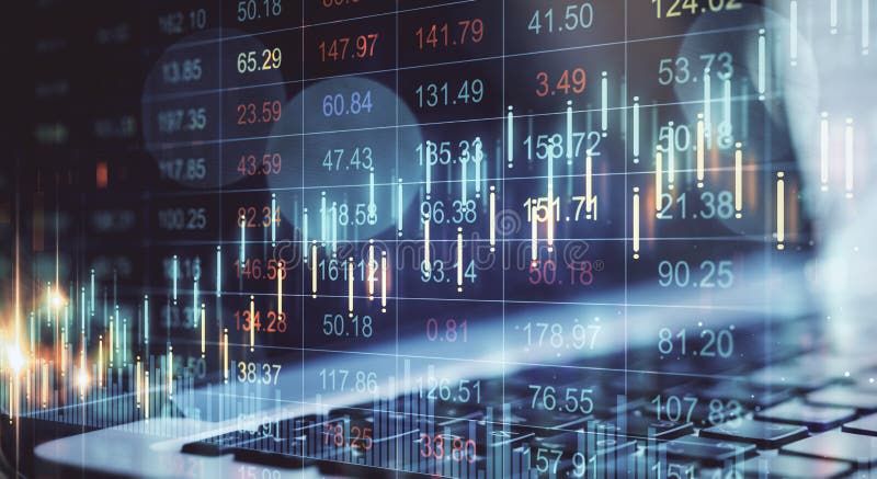 Closeup of Laptop with Forex Chart Stock Image - Image of device ...
