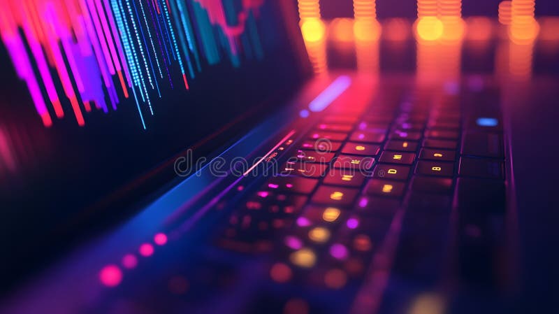 Closeup Laptop Notebook Screen Technology Office Workspace Stock ...