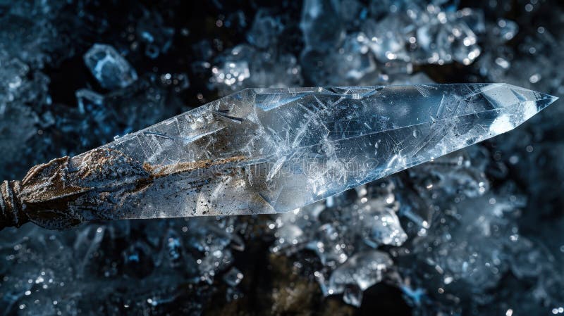 Closeup of a Large Clear Crystal Quartz Point Stock Illustration ...