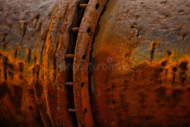 Closeup of a Large Corroded Iron Pipe in Orange and Black Stock Photo ...