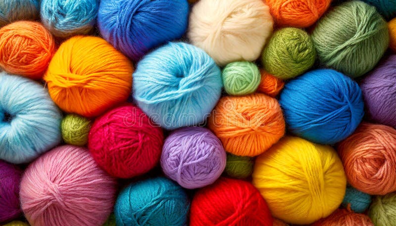 Balls of Wool Made of Multicolored Strings - Generative Ai Stock ...