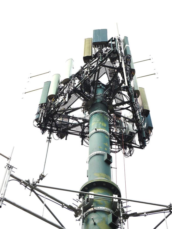 A Closeup of a Large Highly Utilized Cell Phone Tower in a Remote ...