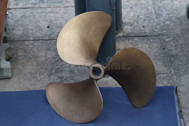 Closeup of a Large Metal Propeller Stock Image - Image of mechanism ...