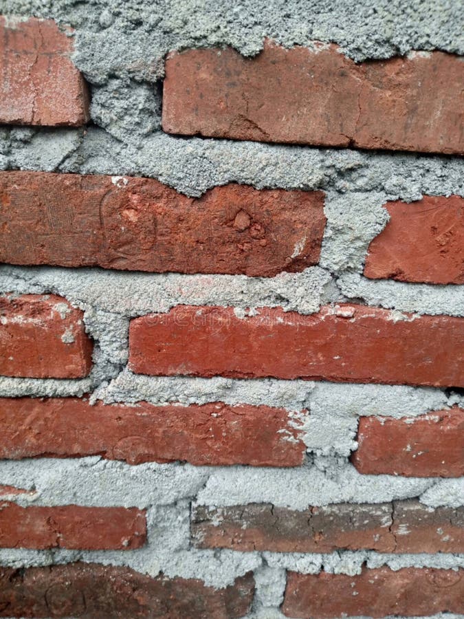 Closeup Large Red Brick Wall Background. Stock Image - Image of wall ...