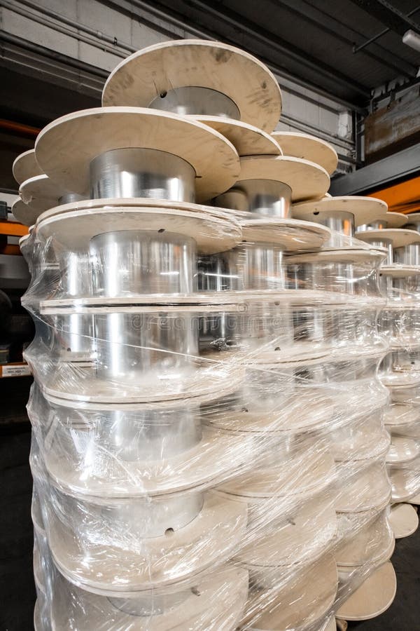 Closeup of a Large Stack of White Rolls Located in a Factory Stock ...