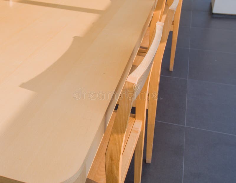 Closeup of Large Study Table Stock Photo - Image of domestic, seat ...