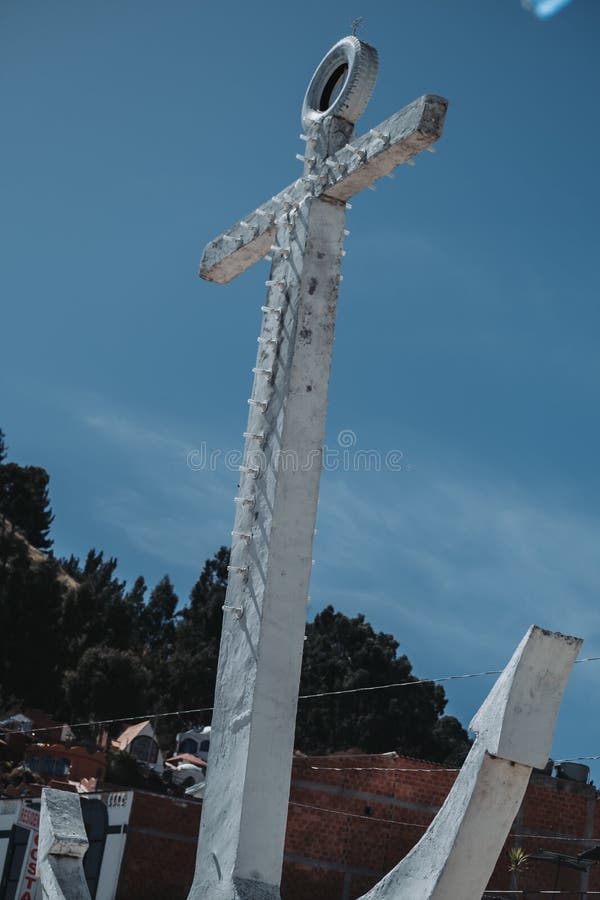 Closeup of a Large Vertical White Anchor Editorial Stock Image - Image ...