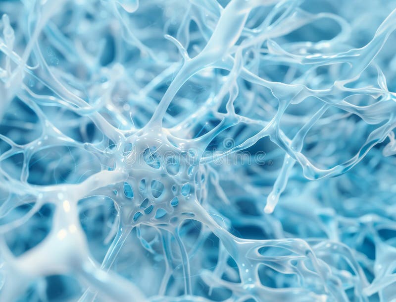 Closeup Large White Neuron Cells at High Microscope Magnification ...