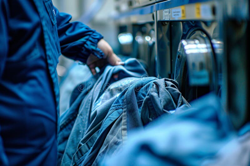 Closeup of the Laundry Process Clothes Being Transferred from Washer To ...