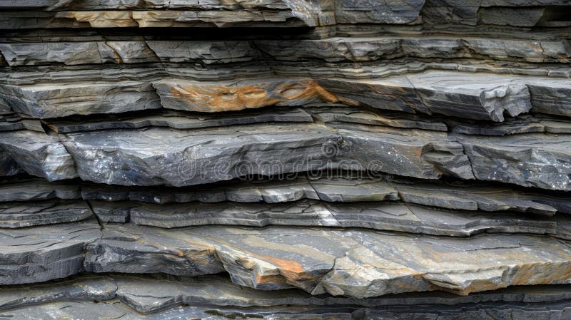 Closeup of Layered Rock Formation with a Rough Texture and an Uneven ...