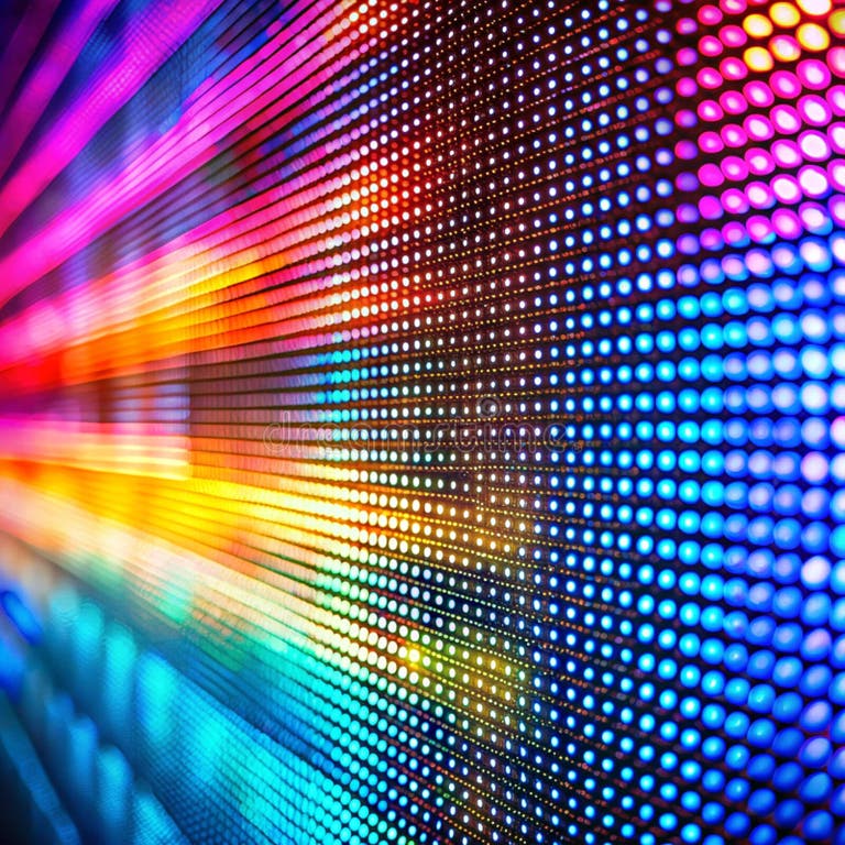 CloseUp LED Blurred Screen. LED Soft Focus Background. Abstract ...