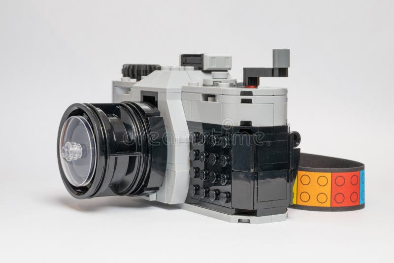 Closeup of a Lego Camera with Lens on a White Background Editorial ...