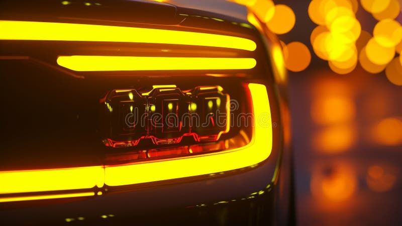 A Closeup of the License Plate Accentuated with a Soft Yellow Backlight ...