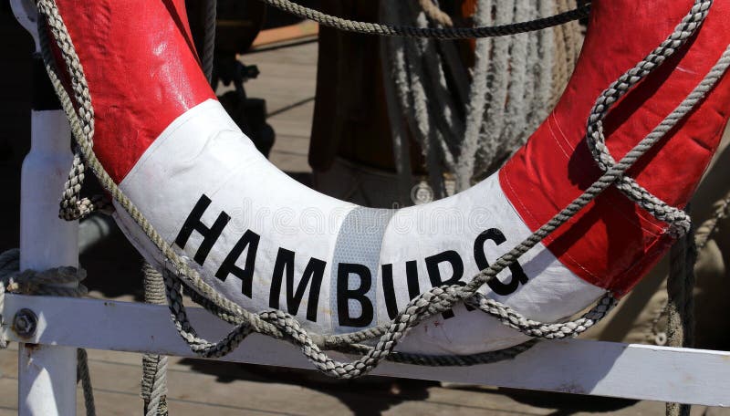Closeup of a Lifebuoy with a Written Name. Stock Photo - Image of ...