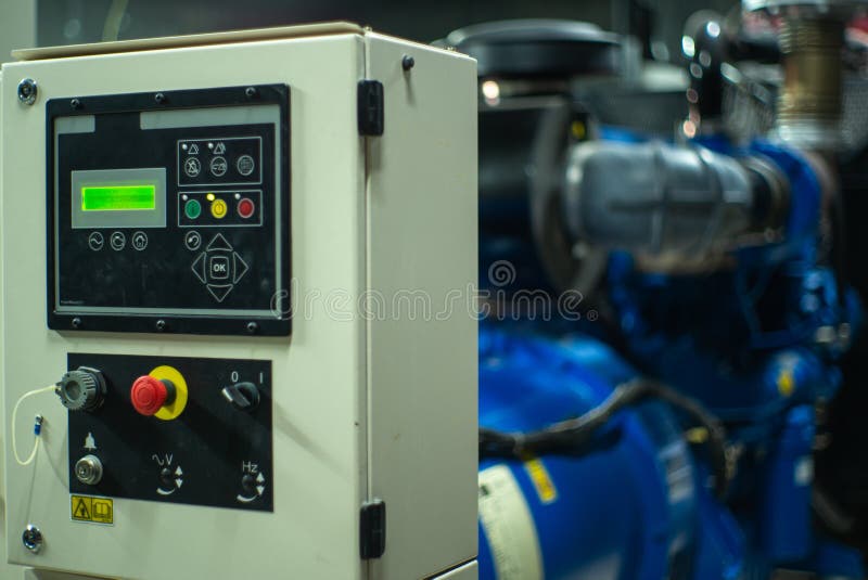 Closeup Lighting Indicator on the Control Cabinet in the Electrical ...