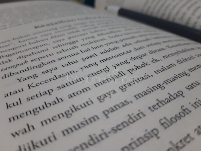 Closeup Line of Words in a Book for Reading Editorial Image - Image of ...