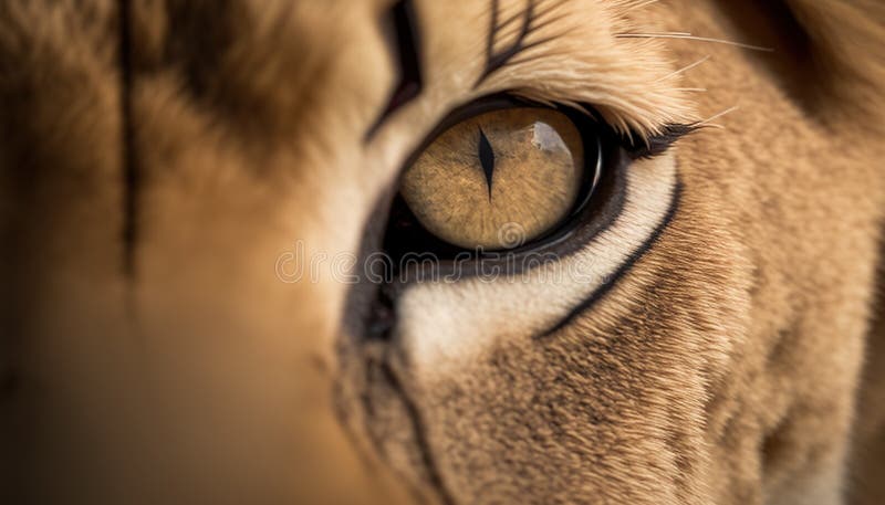 Closeup of Lion Eye. Macro of Animal Eye Stock Illustration ...