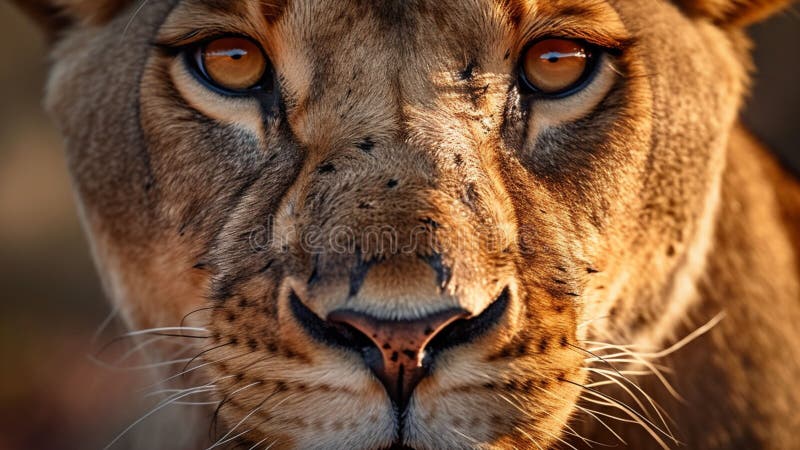 Closeup of a Lioness Looking at the Camera. AI-generated Stock ...