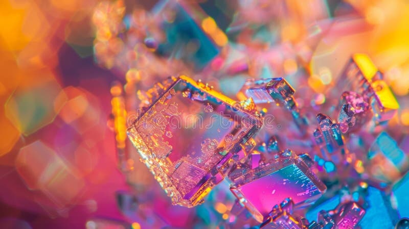 A Closeup of a Liquid Crystal Molecule Under a Microscope Showcasing ...