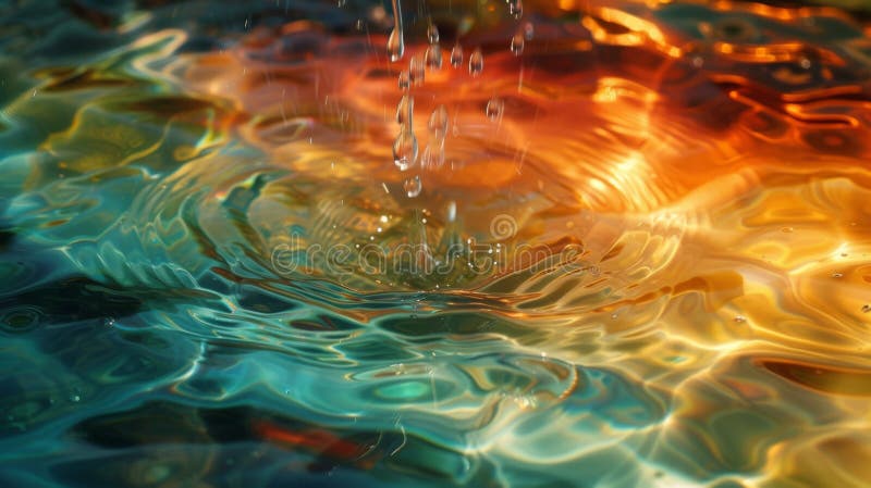 Closeup of a Liquid Dripping Creating Intricate Patterns As it Mixes ...