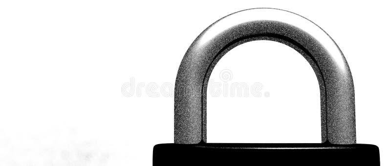 Padlock shackle closed stock illustration. Illustration of white ...
